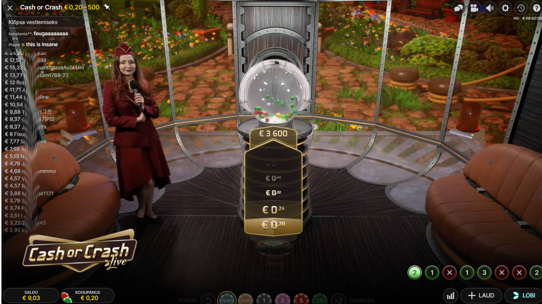 Cash or Crash (Evolution) – 99.59% RTP-ga mängusaade